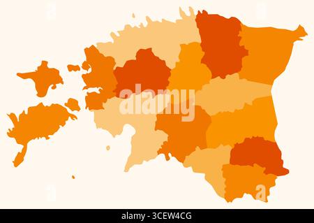 Map of Estonia with regions. Just a simple country border map with ...