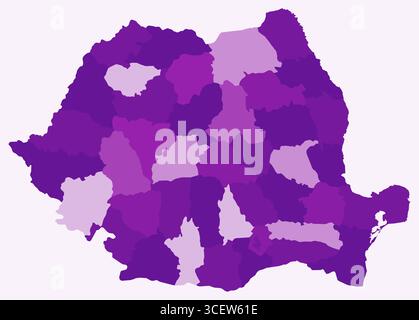 Map of Romania with regions. A simple country border map with regional ...