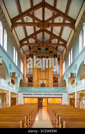 Inside Mount Angel Abbey Monastery church. Mount Angel Abbey is a ...