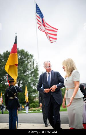 German Chancellor Friedrich Merz arrives for the cabinet meeting at the ...