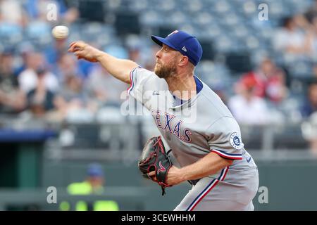 Texas Rangers starting pitcher Merrill Kelly throws to the Cleveland ...