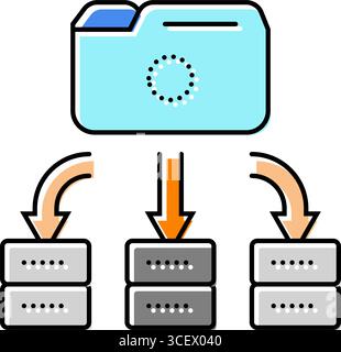 load balancer data center color icon vector illustration Stock Vector ...