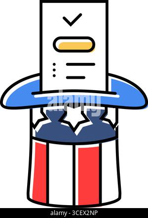 uncle sam hat voting ballot color icon vector illustration Stock Vector ...
