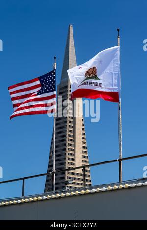 San Francisco city flag waving in the wind Stock Photo - Alamy