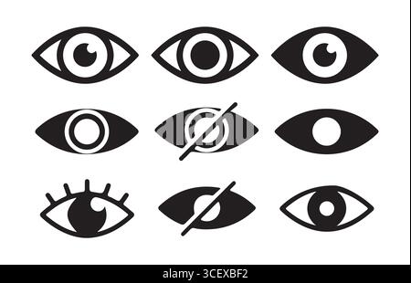 Eye icon. invisible eye hide icon, incognito icon no eye view hidden ...
