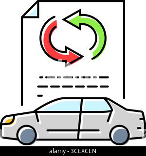 lease agreement car dealership color icon vector illustration Stock ...