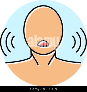 voice change adolescence puberty color icon vector illustration Stock ...