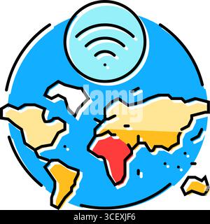 internet usage density map color icon vector illustration Stock Vector ...