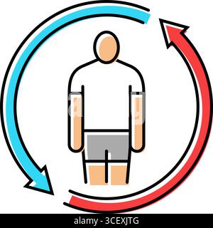 Physical Transformation Adolescence Puberty Color Icon Vector