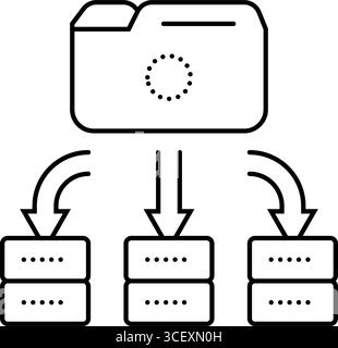 load balancer data center line icon vector illustration Stock Vector ...