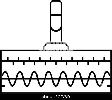 Snow Blower black line illustration. Snow removal machine. Editable ...