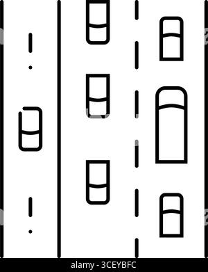 emergency lane highway road line icon vector illustration Stock Vector ...