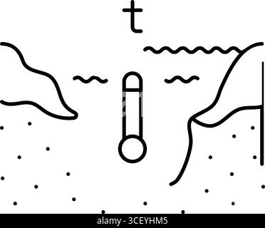 thermal hotspot river pollution line icon vector illustration Stock ...