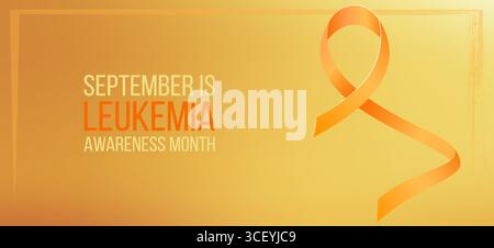Leukemia awareness month concept. Banner with orange ribbon awareness ...