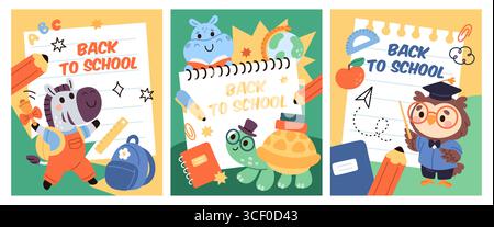 cute little students with back to school message vector illustration ...