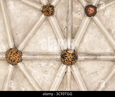 Painted bosses on the stone ceiling of the Lady Chapel, Ely medieval ...