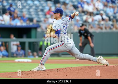 Texas Rangers starting pitcher Jack Leiter works against the Cleveland ...