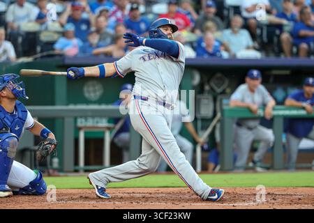 Texas Rangers' Rowdy Tellez (44) celebrates after his home run with ...