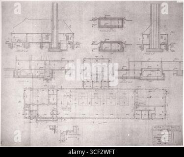 Architectural plan of Auschwitz concentration camp created on 23 ...