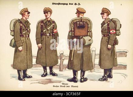Uniform chart from 'Die Uniformen der HJ' detailing the standard attire ...