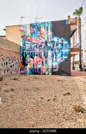 Urban artist Dan Kitchener painting a legal Graffiti wall Stock Photo ...