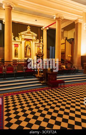 Inside the main hall at the masonic lodge in Beamish Stock Photo - Alamy
