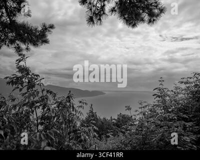 Italy, Tignale, View from the Santuario Di Montecastello Stock Photo ...