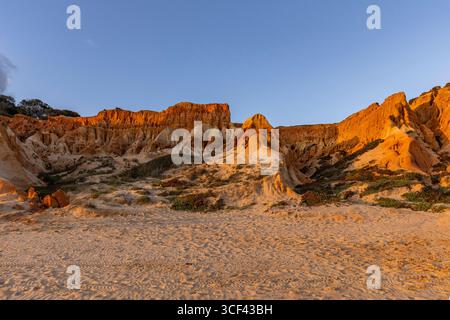 Evening light bathes the sandstone cliffs of remote Blacklock Point on ...