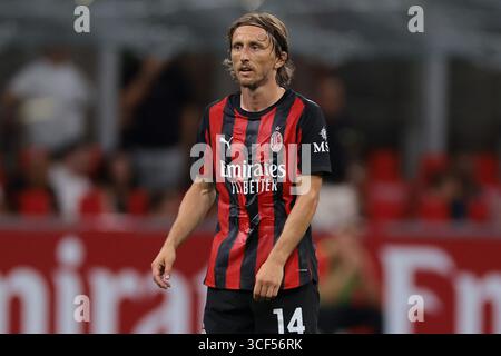 Luka Modric of AC Milan looks on during the Serie A football match ...