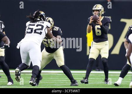 New Orleans Saints guard Torricelli Simpkins III runs onto the field ...