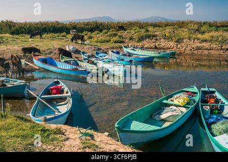 Fishing boats in Beysehir Lake. Turkey Stock Photo - Alamy