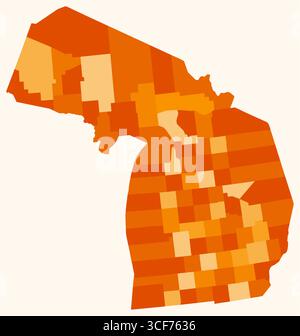 Map of Michigan with counties. Just a simple state border map with ...