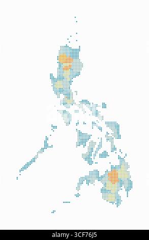 Philippines dotted map. Digital style shape of Philippines. Tech icon ...