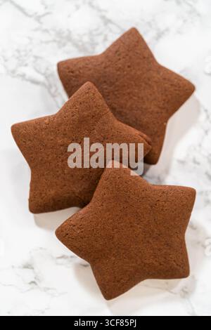 Step-by-Step Chocolate Gingerbread Cookies with Star-Shaped Cutouts ...