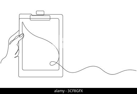 clipboard checklist single line art, Continuous one line art drawing of ...