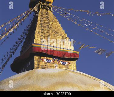 The great stupa of Bodnath, Bauda, in the Kathmandu Valley, Nepal ...