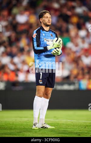 Alejandro Remiro of Real Sociedad during the La Liga match between FC ...