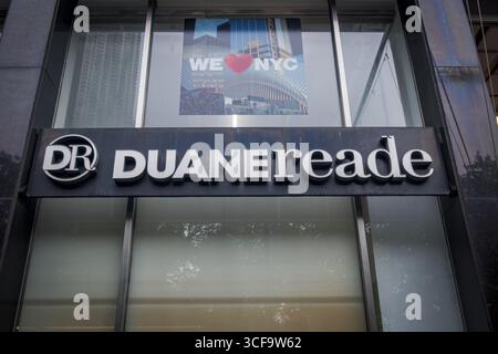 Sign at the entrance to a Duane Reade Pharmacy in Manhattan. (Photo by ...
