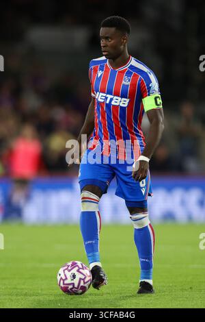 Marc Guehi of Crystal Palace in action. Premier League match, Aston Villa v Crystal Palace at ...