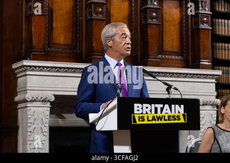 Leader of Britain's far-right party Reform UK, Nigel Farage, Reform UK ...