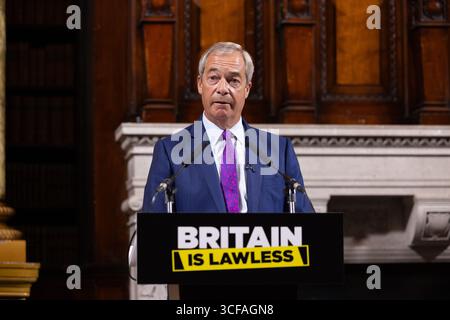 Leader of Britain's far-right party Reform UK, Nigel Farage, Reform UK ...