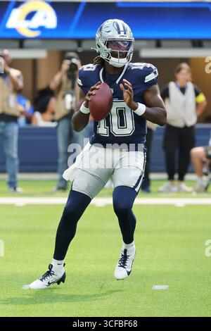 Dallas Cowboys quarterback Joe Milton III prepares to throw a pass ...