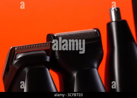 Set of trimmer and trimmer attachments for beards, sideburns and ...