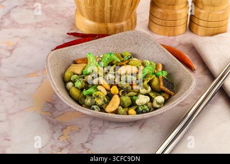 Japanese snack - Wasabi endo arare rice cruncy cracker Stock Photo - Alamy