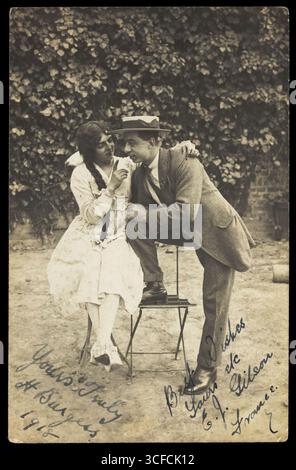 Portrait of a Seated Young Couple. Unknown maker, American Stock Photo ...