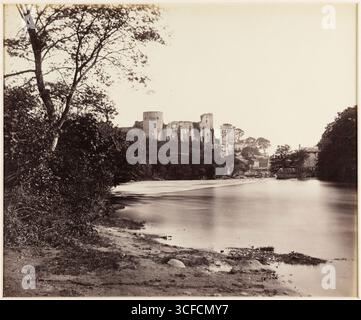 A view along the River Tees in the town centre at Stockton on Tees ...