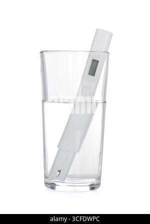Water quality tester on a white background. Device for measuring water ...