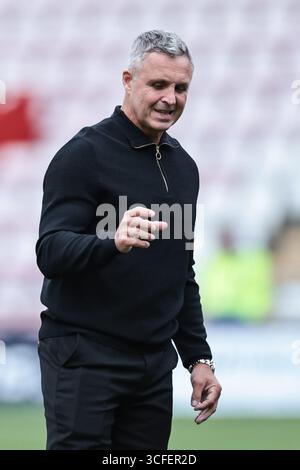 Paul Rowley Head Coach of Salford Red Devils arrives at The AJ Bell ...