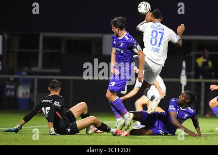 Patro Eisden's goalkeeper Julien Devriendt pictured in action during a ...
