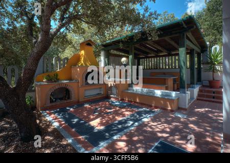 Picturesque Italy courtyard in Sardinia island. Europe travel. Italian ...